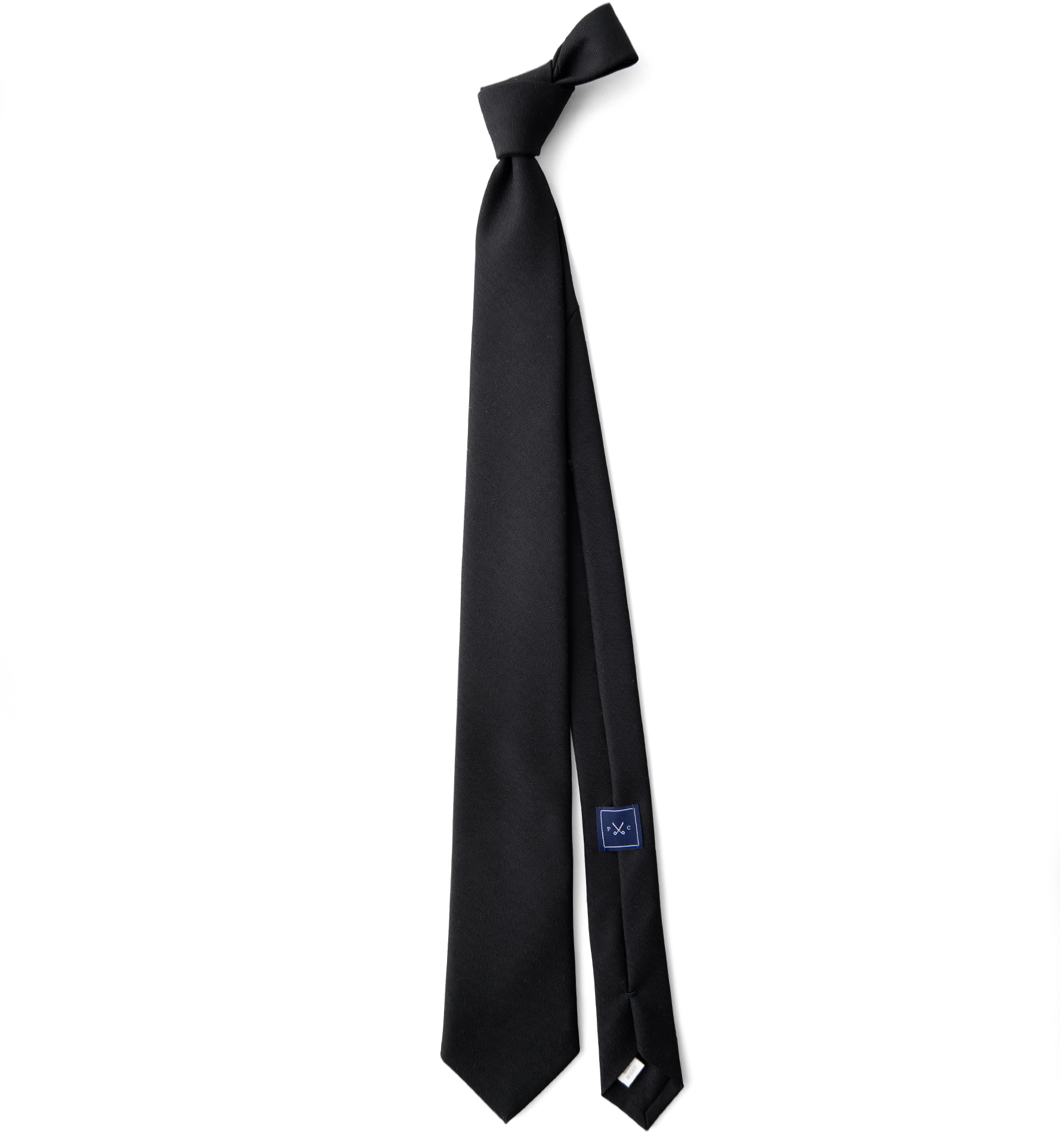 Black Narrow Worsted Wool Tie by Proper Cloth