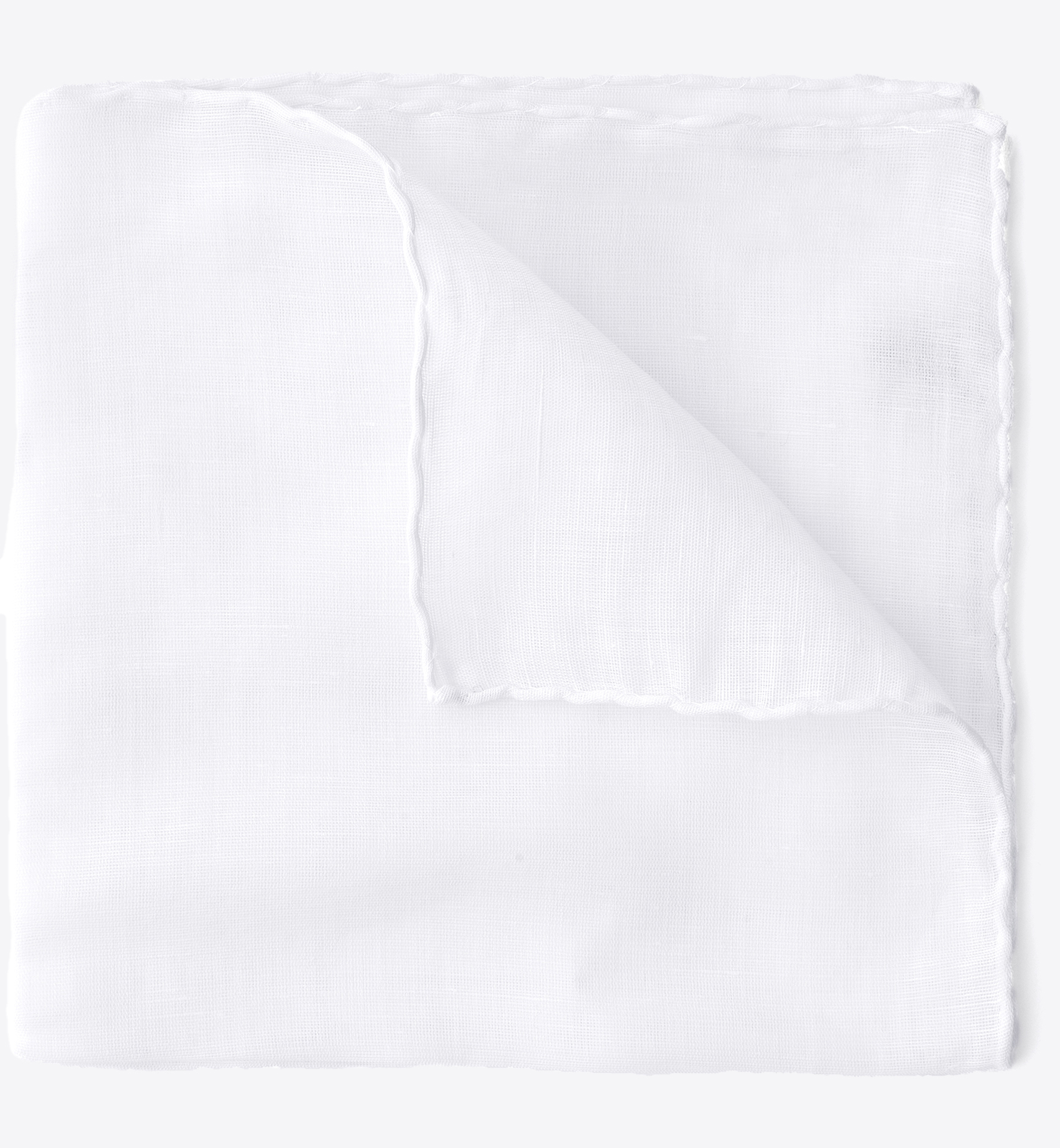 White Cotton and Linen Pocket Square by Proper Cloth