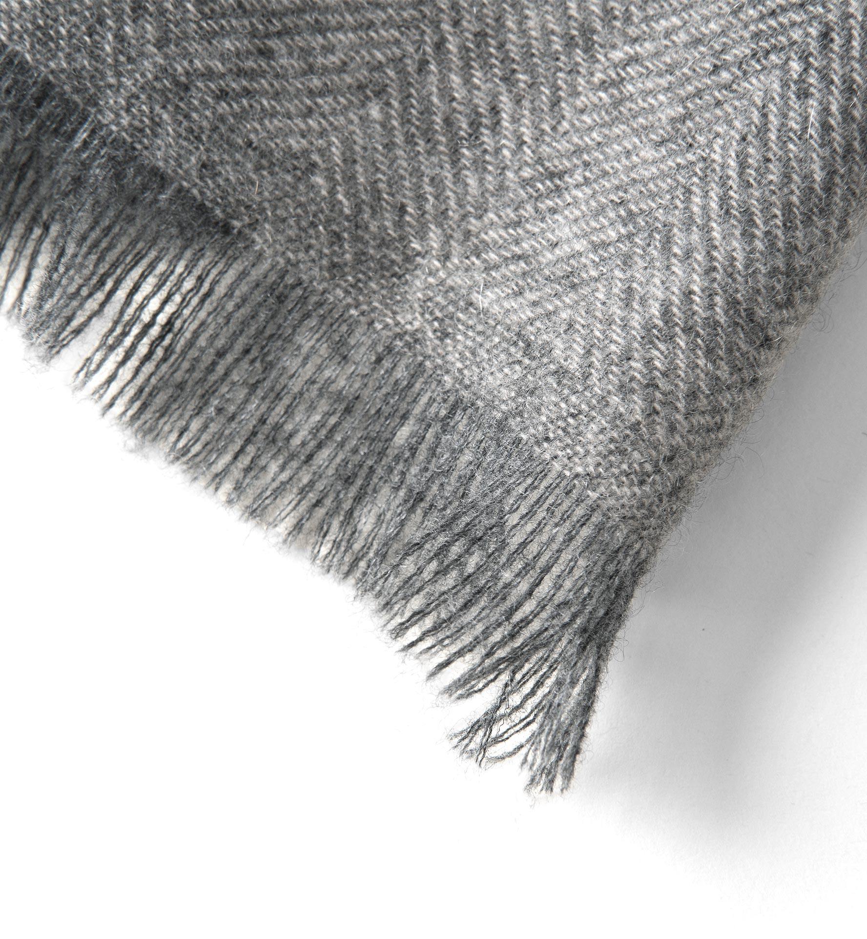 Light Grey Cashmere Herringbone Scarf by Proper Cloth