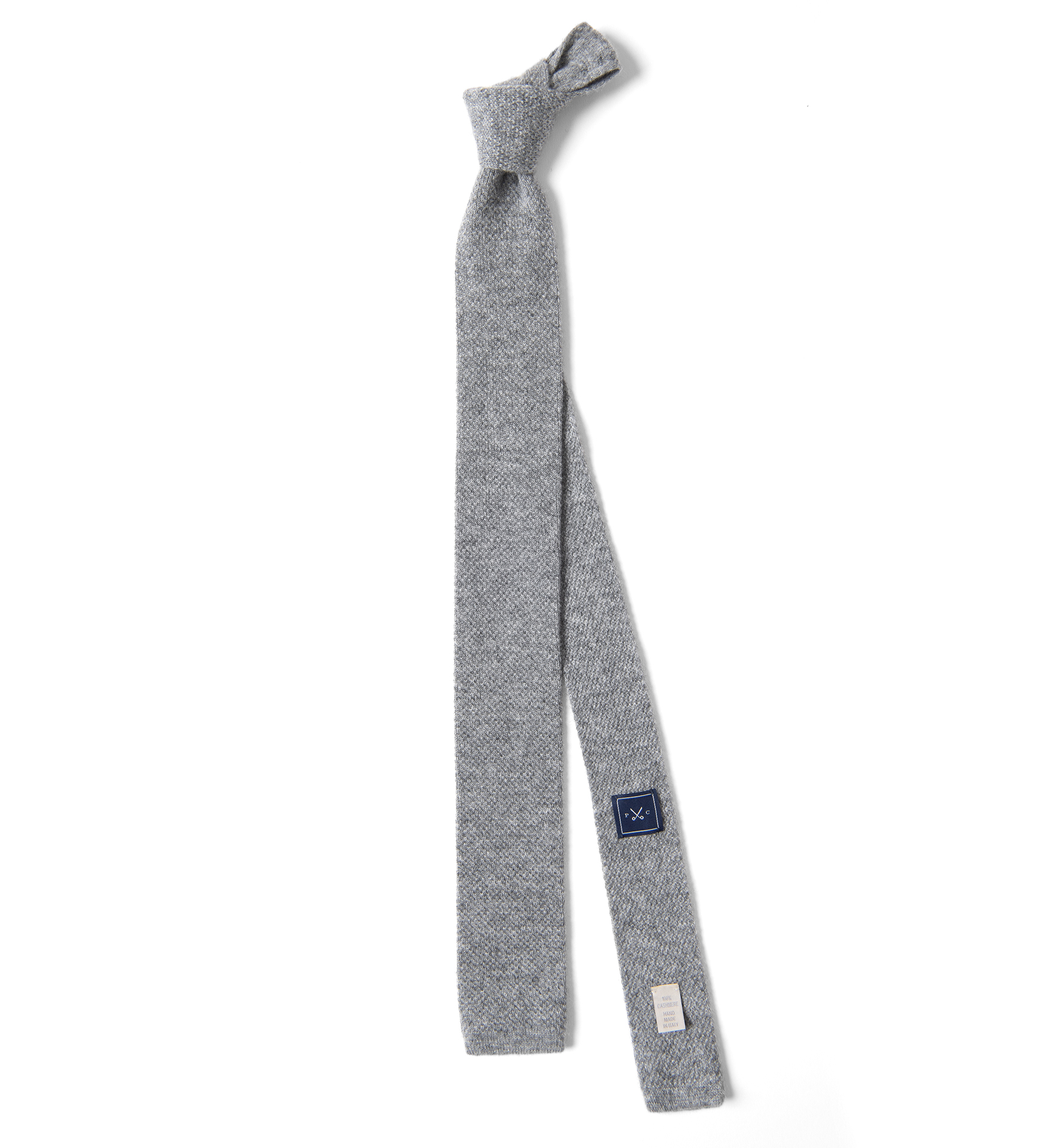 Grey Cashmere Knit Tie by Proper Cloth