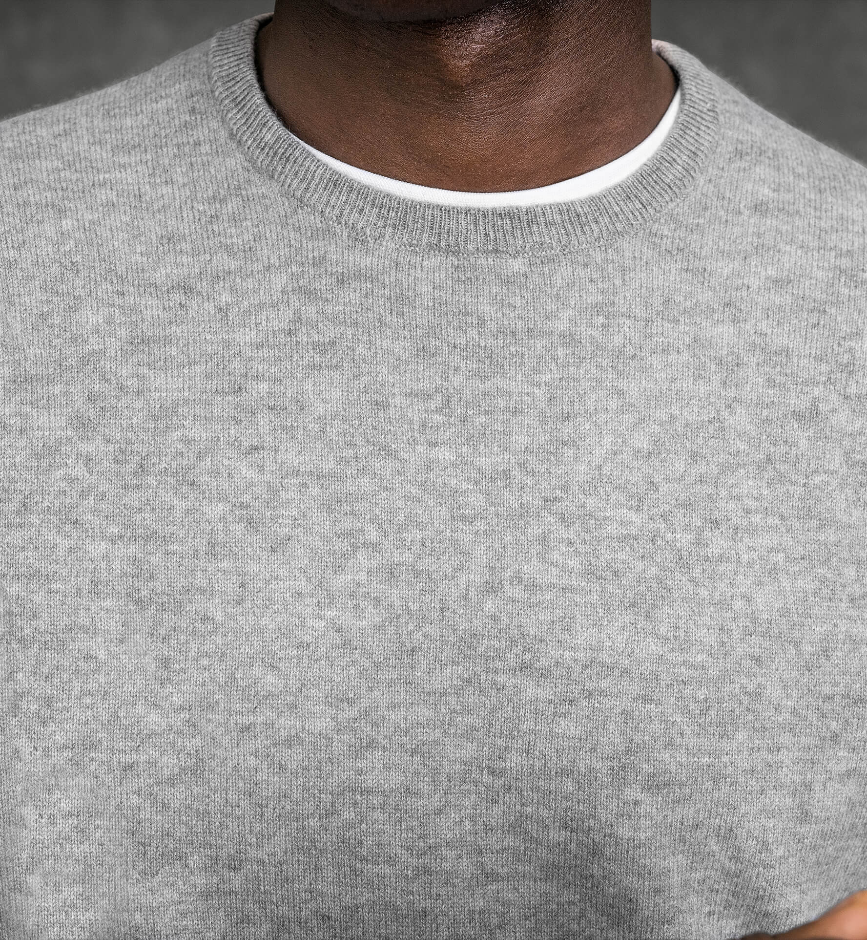 Light Grey Cashmere Crewneck Sweater by Proper Cloth