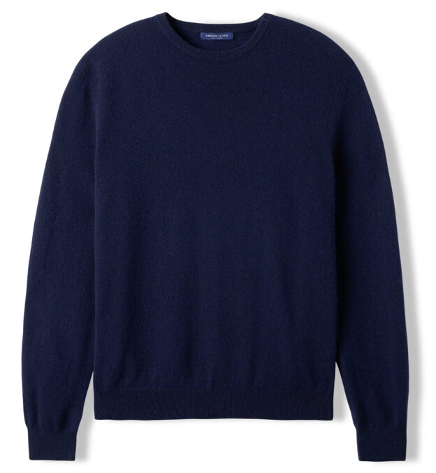 Navy Cashmere Crewneck Sweater by Proper Cloth