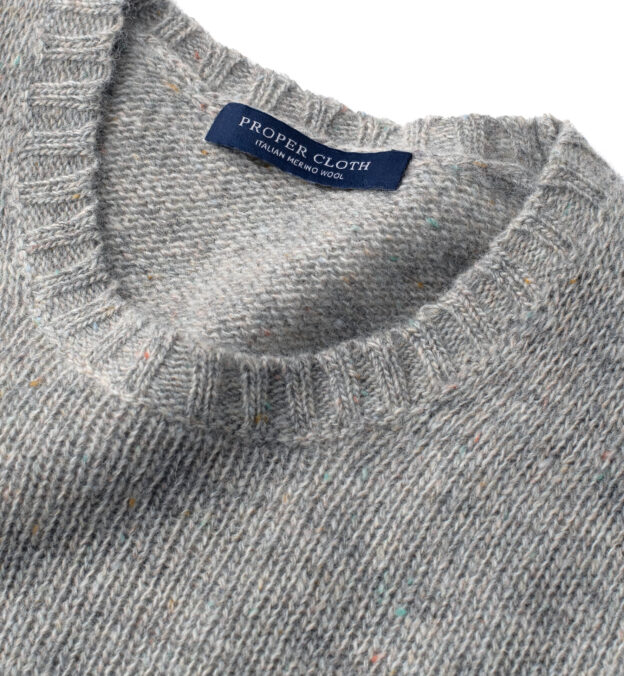 Fog Donegal Lambswool Sweater by Proper Cloth