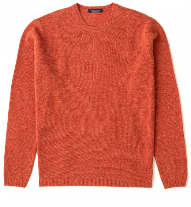 Pumpkin Donegal Lambswool Sweater by Proper Cloth