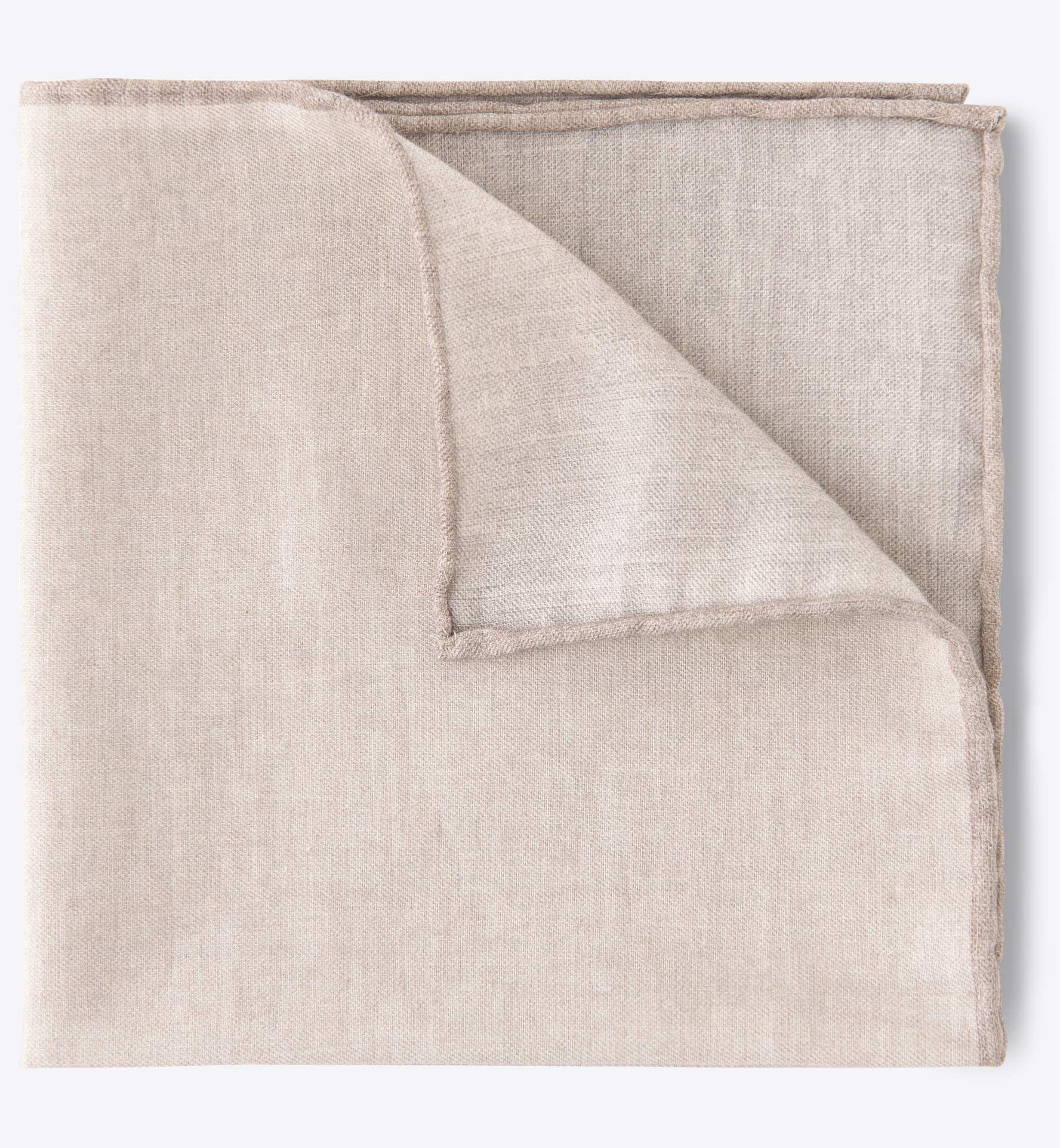 Natural and Camel Cotton and Wool Pocket Square by Proper Cloth