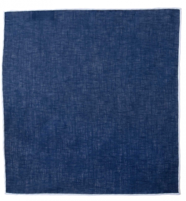 Navy Linen Pocket Square by Proper Cloth