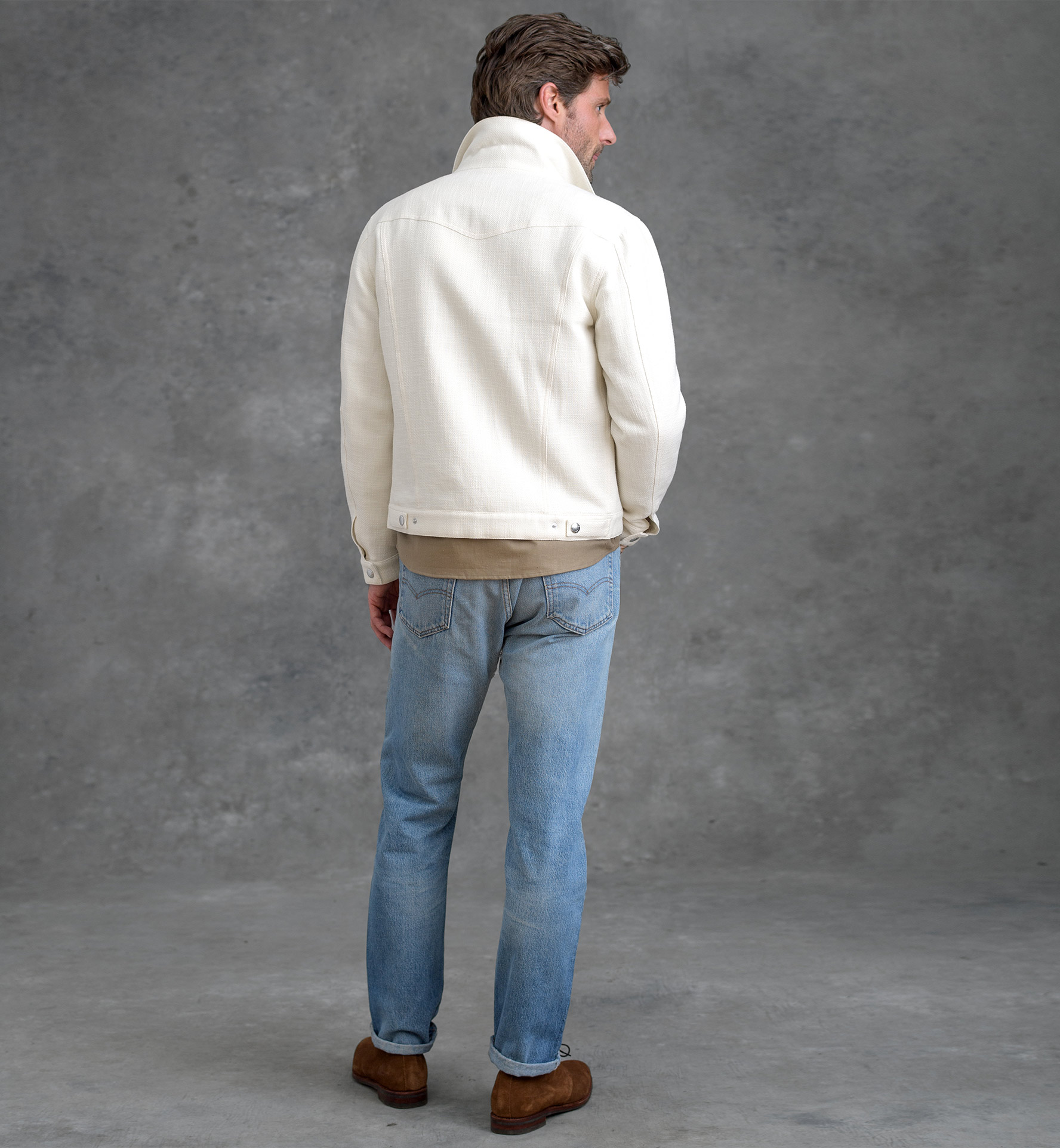 Lafayette Cream Trucker Jacket by Proper Cloth