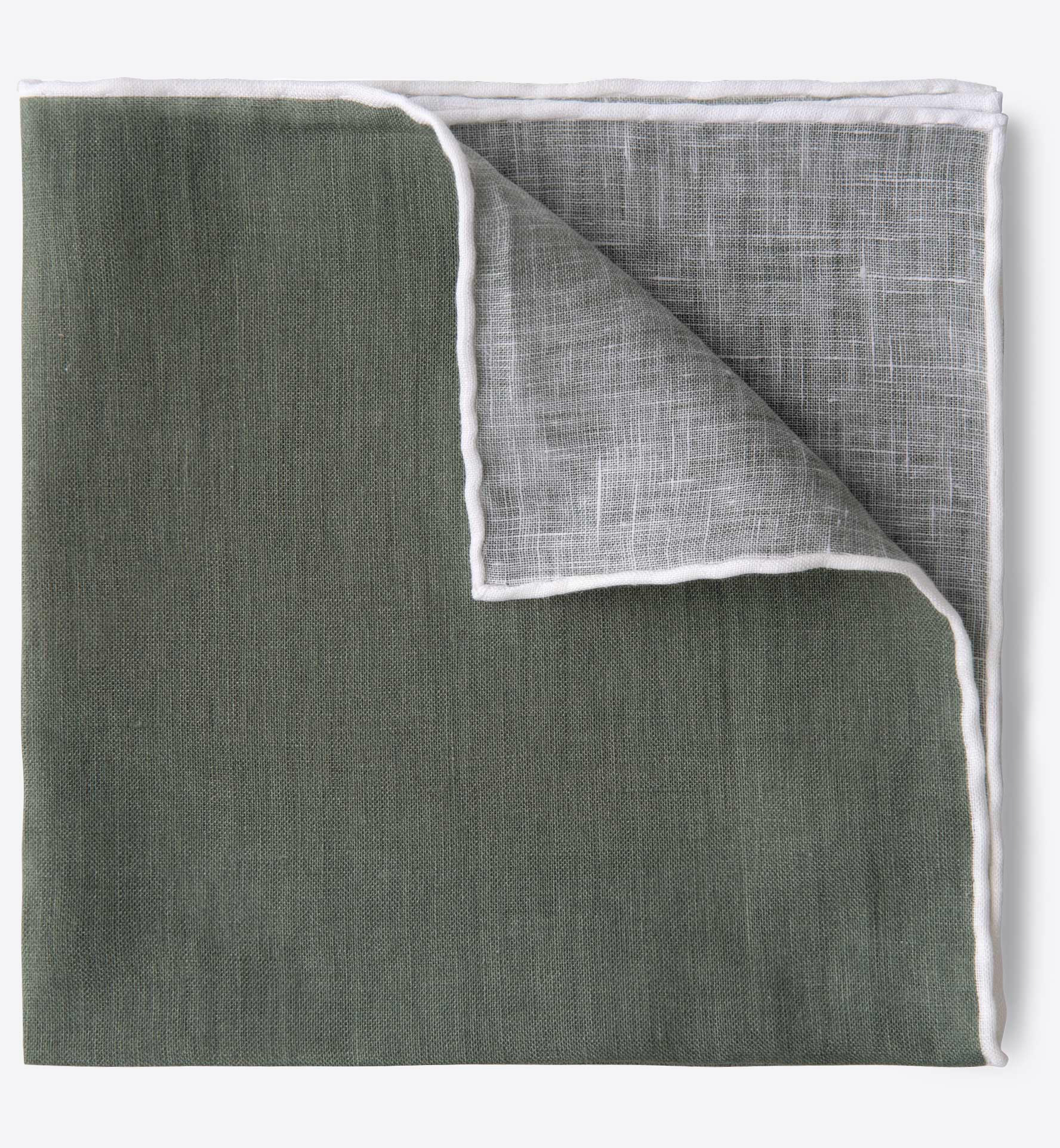Sage with White Tipping Linen Pocket Square by Proper Cloth