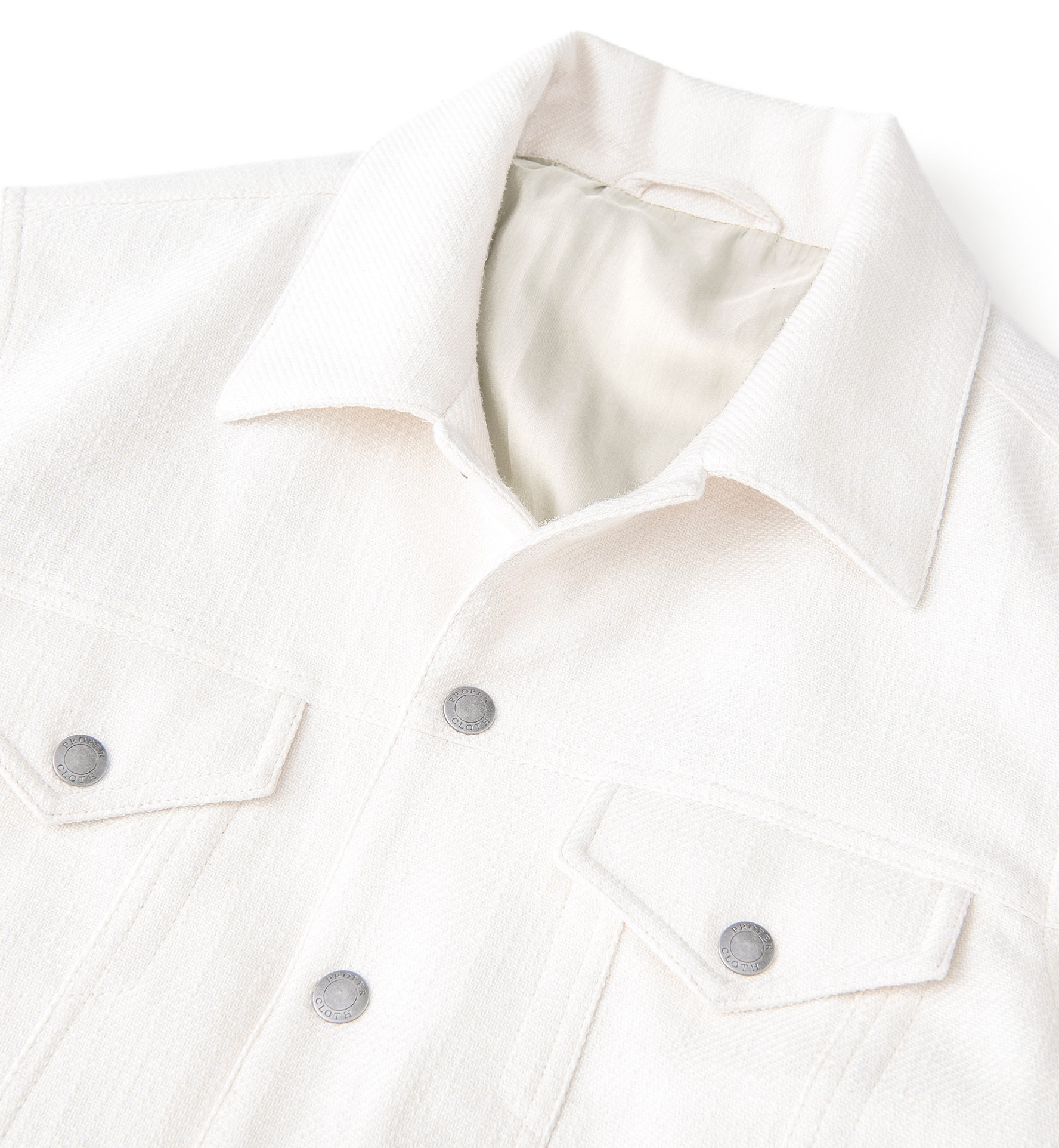 Lafayette Cream Trucker Jacket by Proper Cloth