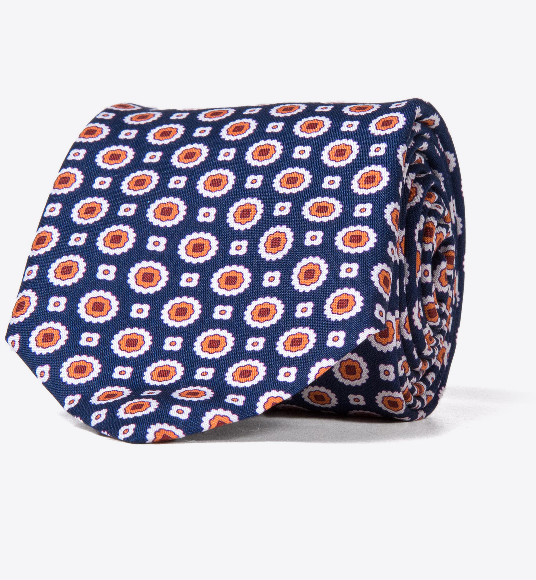 Salerno Navy Print Tie by Proper Cloth