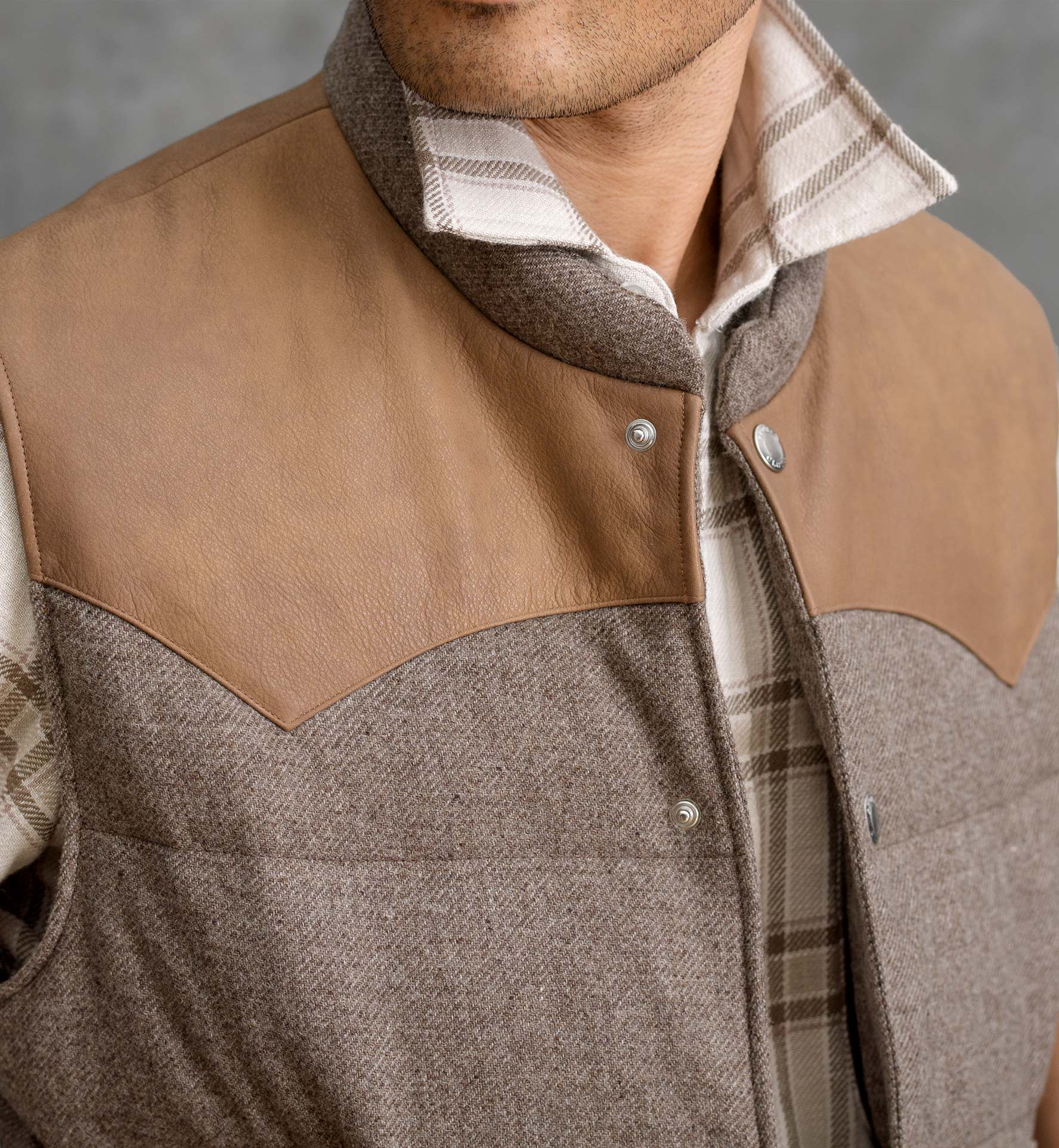 Jackson Taupe Wool and Cashmere Western Vest by Proper Cloth