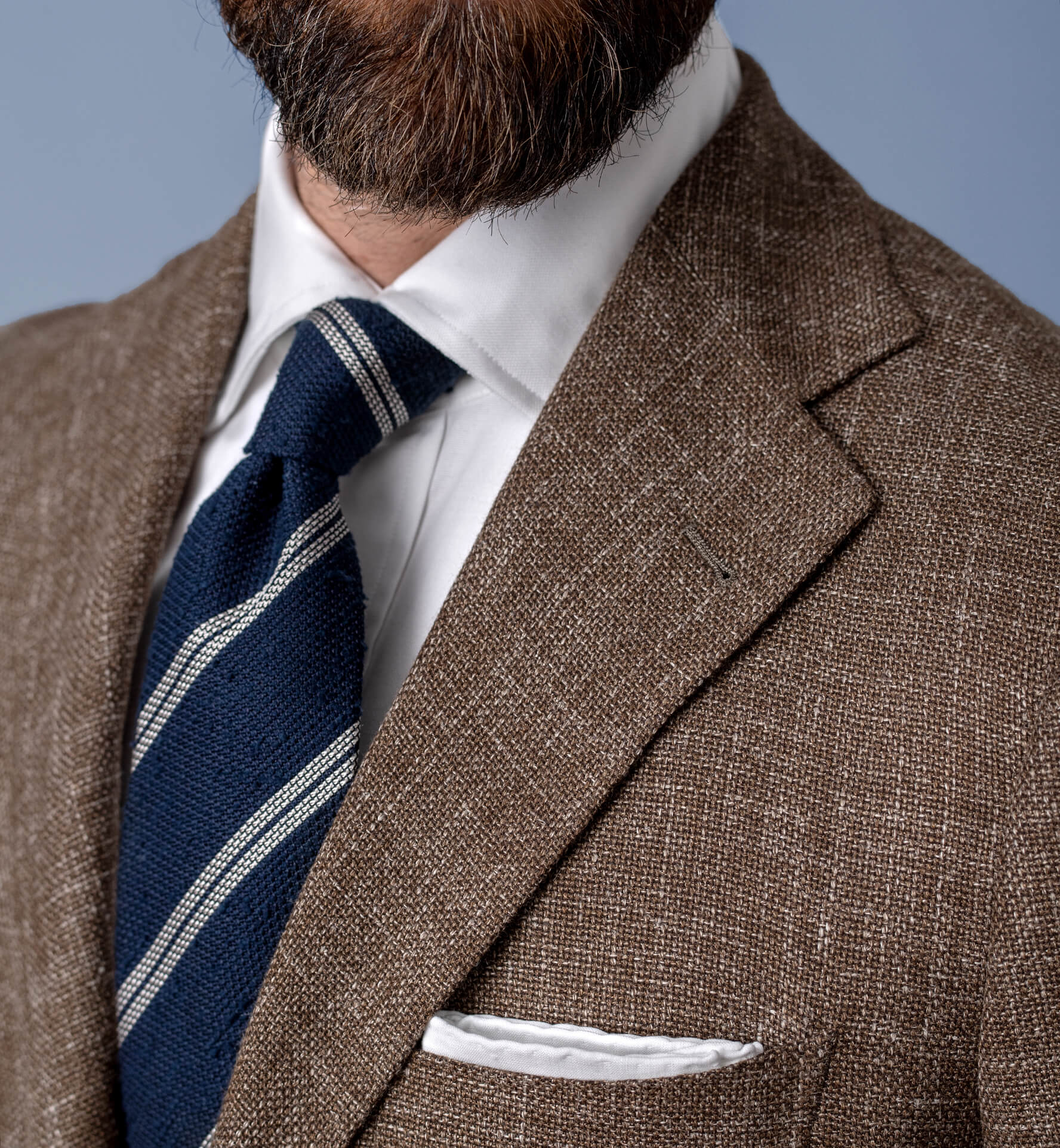Bedford Brown Wool Blend Hopsack Jacket - Custom Fit Tailored Clothing