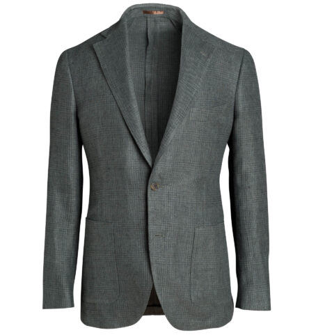 Bedford Faded Green Glen Plaid Linen and Wool Jacket - Custom Fit ...