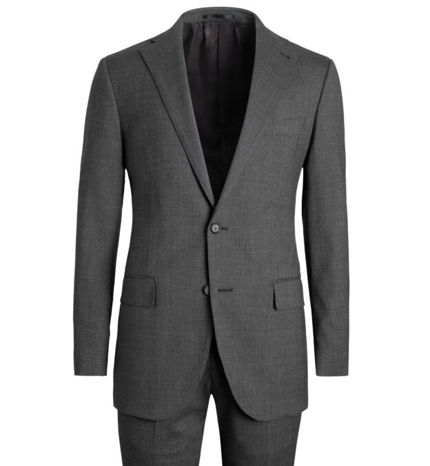 Grey Textured Stretch Allen Suit - Custom Fit Tailored Clothing