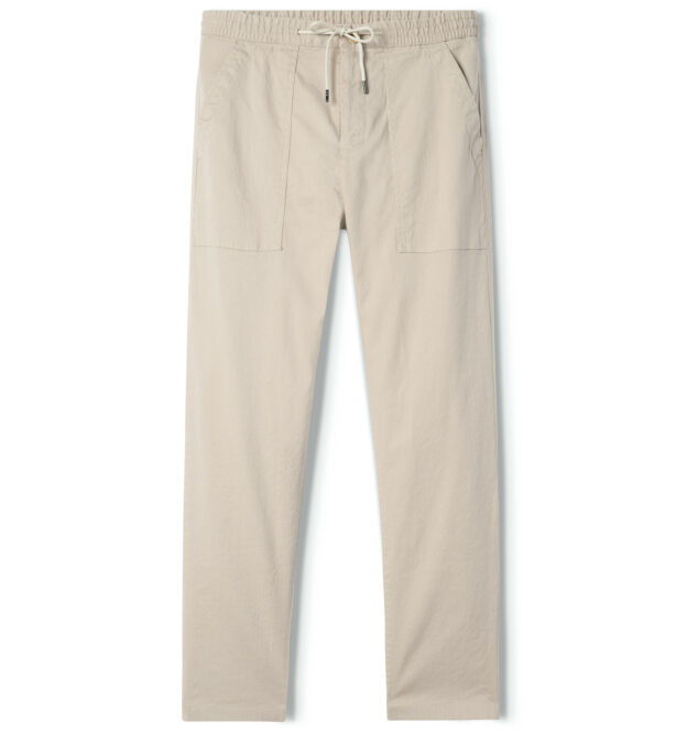 Amalfi Beige Cotton and Linen Stretch Drawstring Pant - Custom Fit Pants