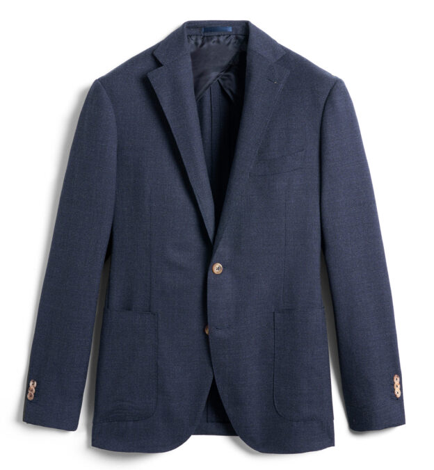 Reda Navy Melange Hopsack Bedford jacket - Custom Fit Tailored Clothing