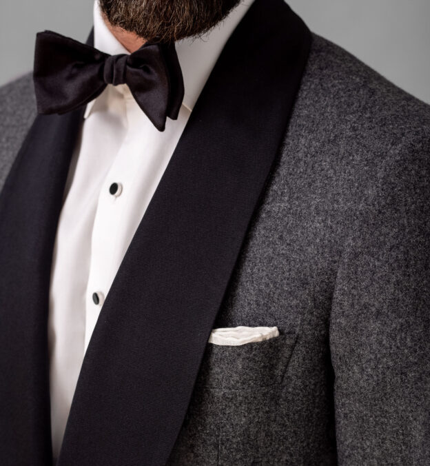 Mayfair Grey Wool Flannel Shawl Tuxedo - Custom Fit Tailored Clothing