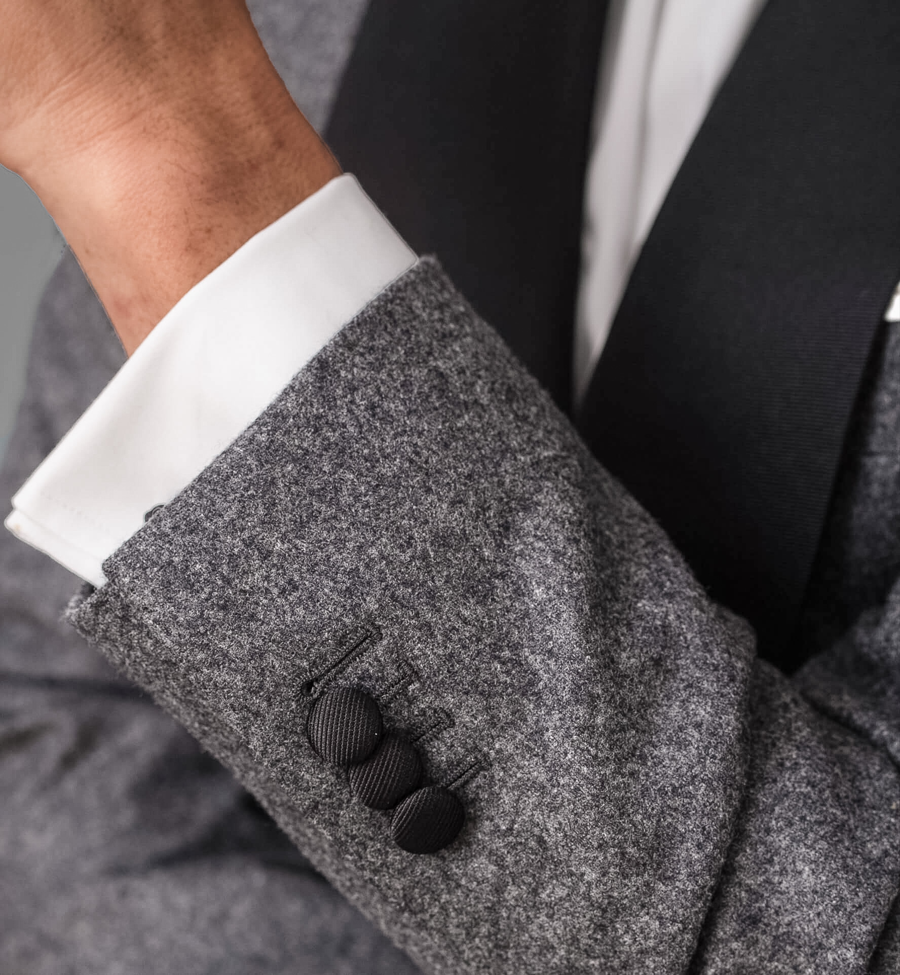 Mayfair Grey Wool Flannel Shawl Tuxedo - Custom Fit Tailored Clothing