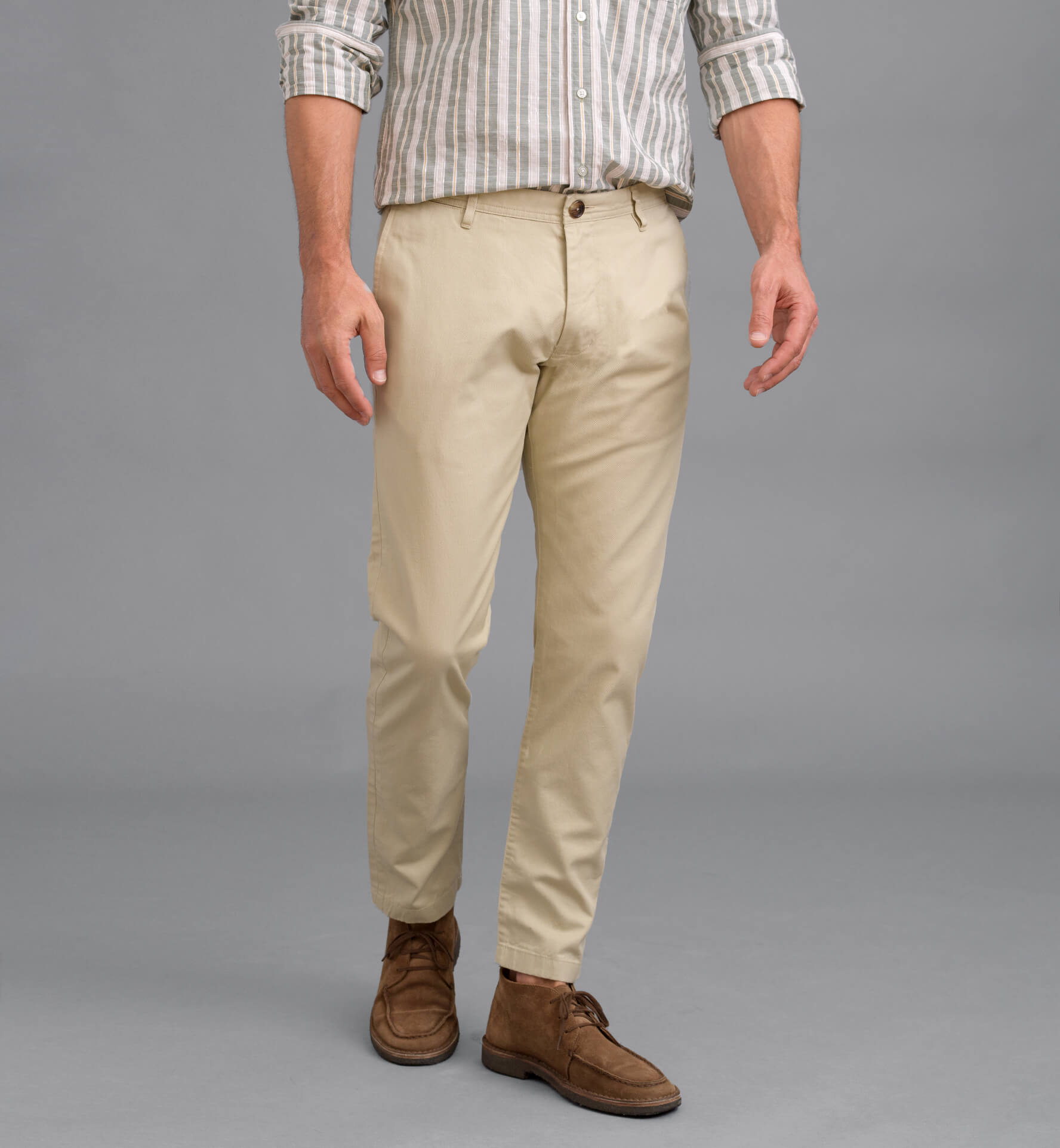 Sierra Beige Organic Cotton Chino - Custom Fit Pants