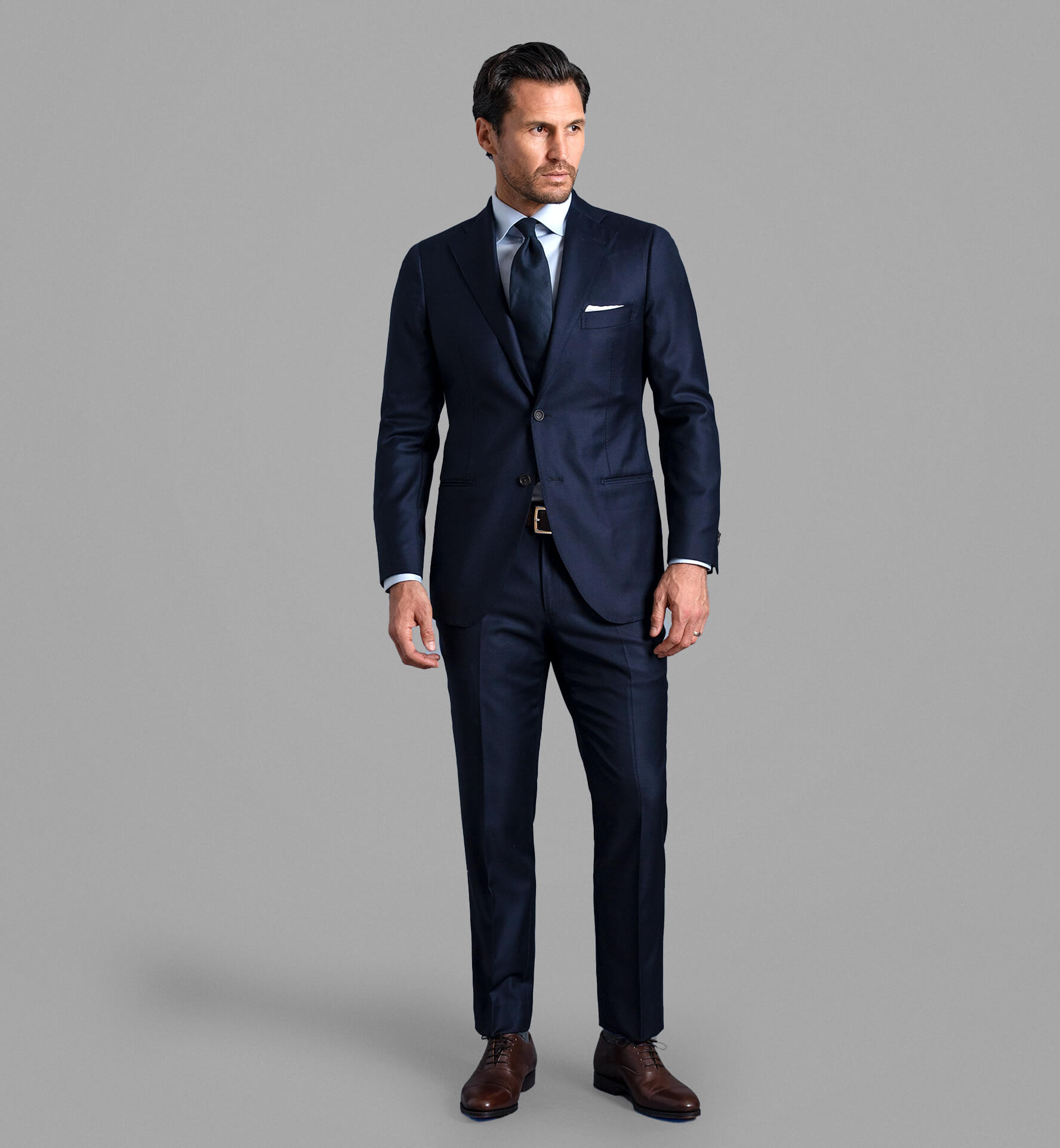Allen VBC Navy S110s Wool Suit - Custom Fit Tailored Clothing