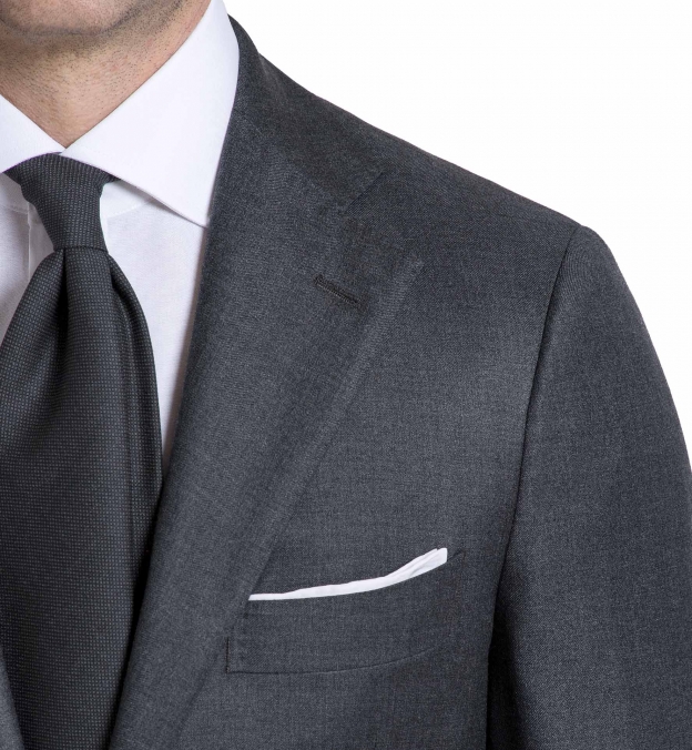 Allen Grey S110s Wool Suit with Cuffed Trouser - Custom Fit Tailored ...