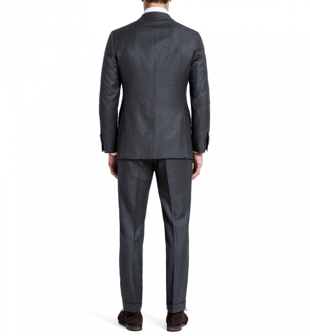 Allen Grey S110s Wool Suit with Cuffed Trouser - Custom Fit Tailored ...
