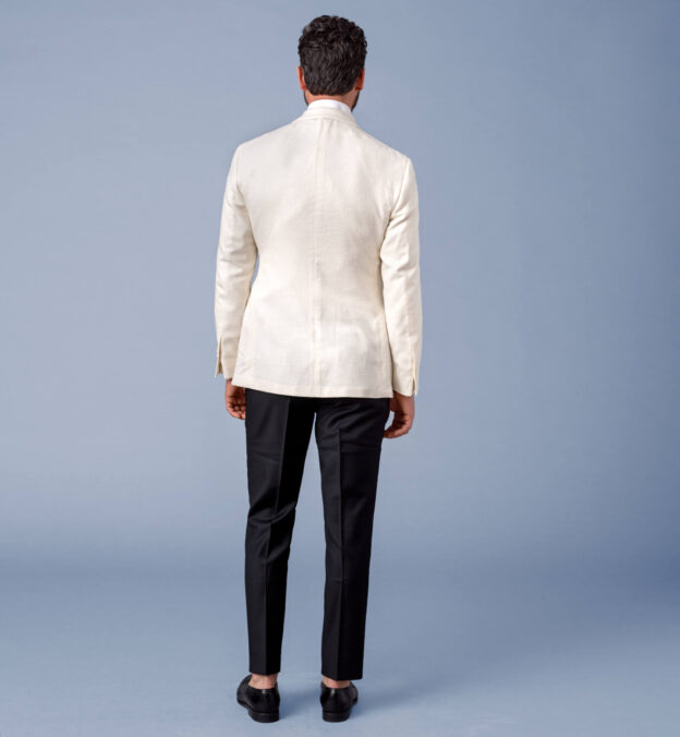 Mayfair Cream Silk and Wool Slub Weave Dinner Jacket - Custom Fit ...