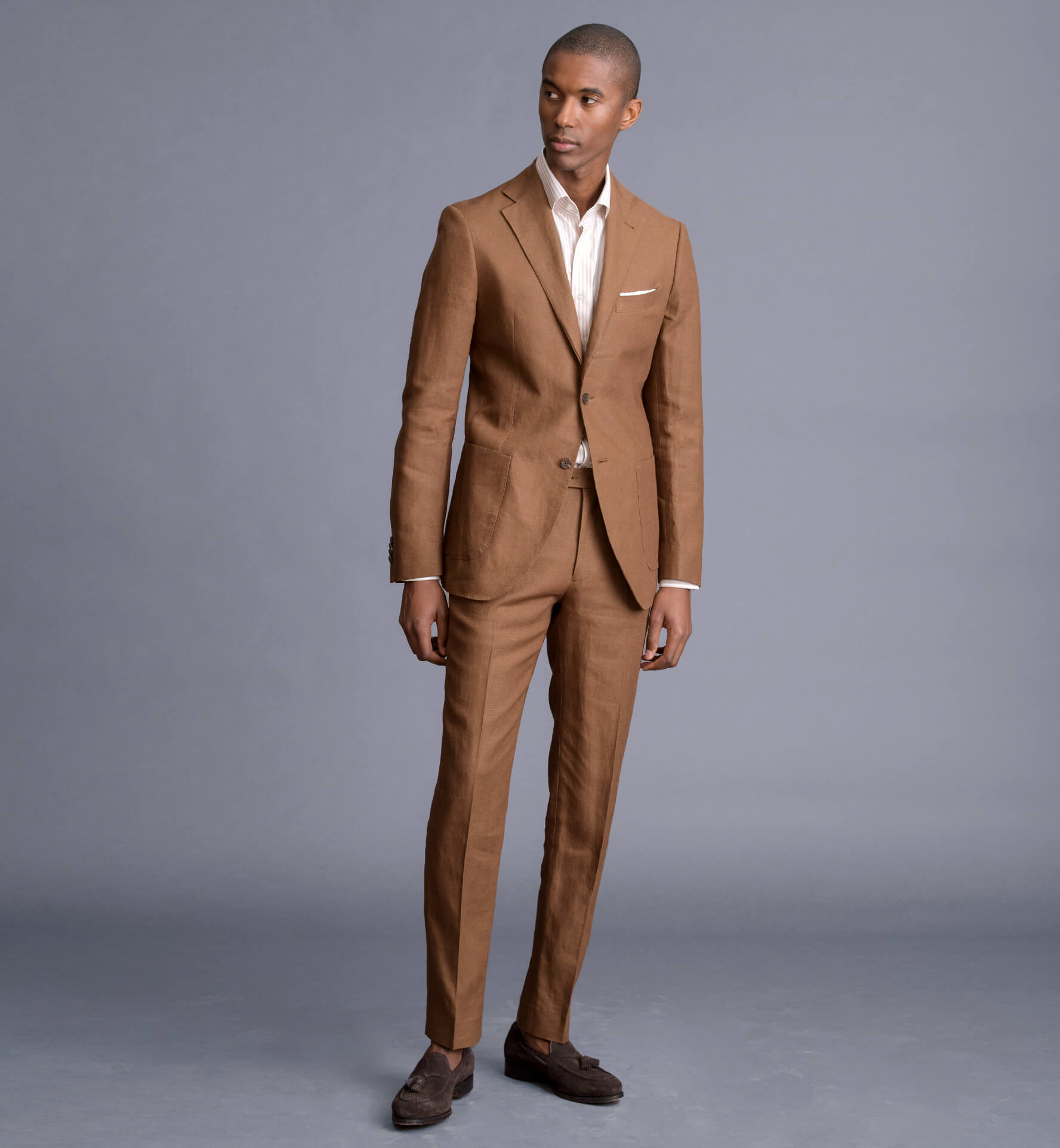 Bedford Tobacco Irish Linen Suit - Custom Fit Tailored Clothing
