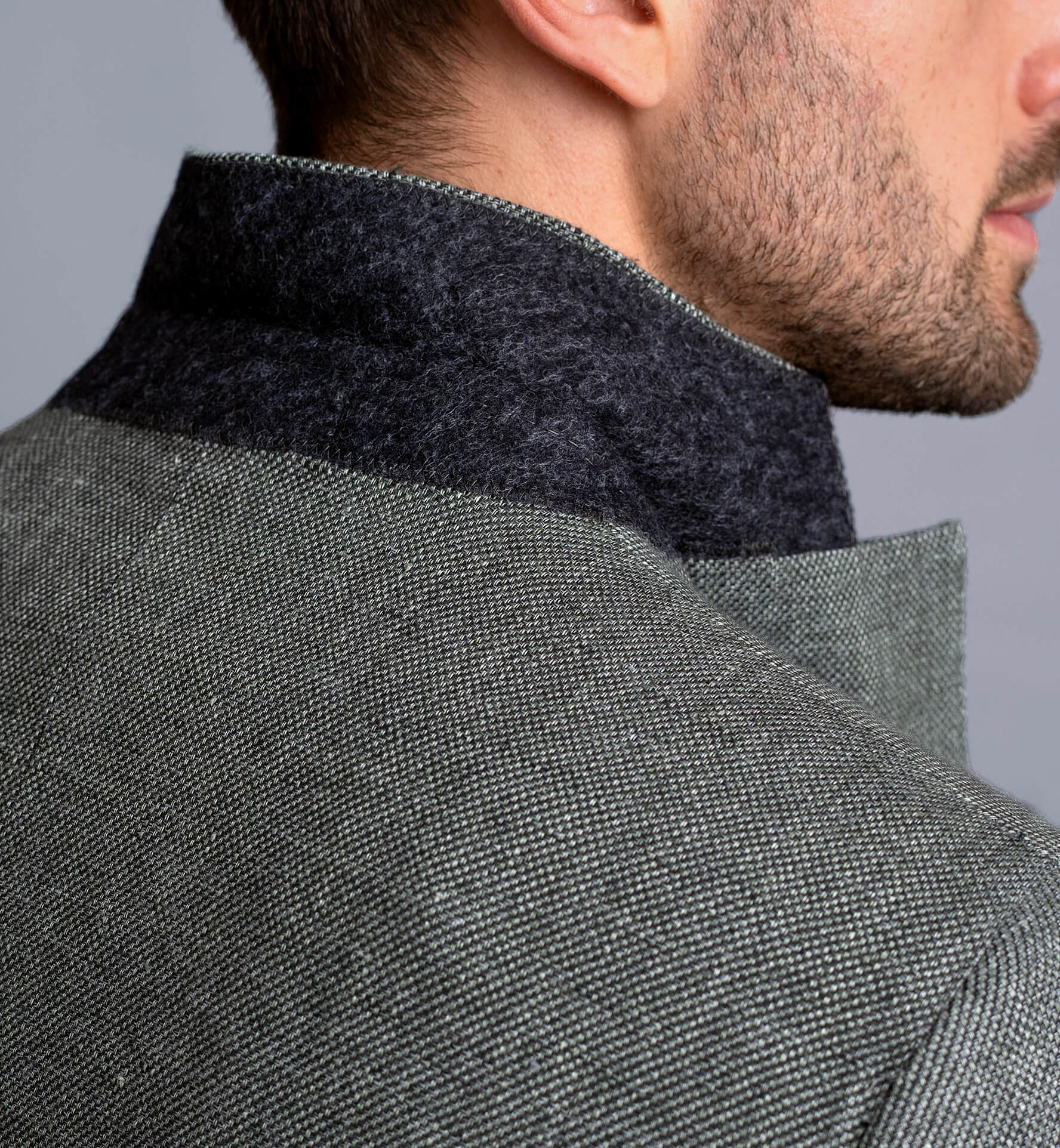 Bedford Sage Linen and Wool Hopsack Jacket - Custom Fit Tailored Clothing