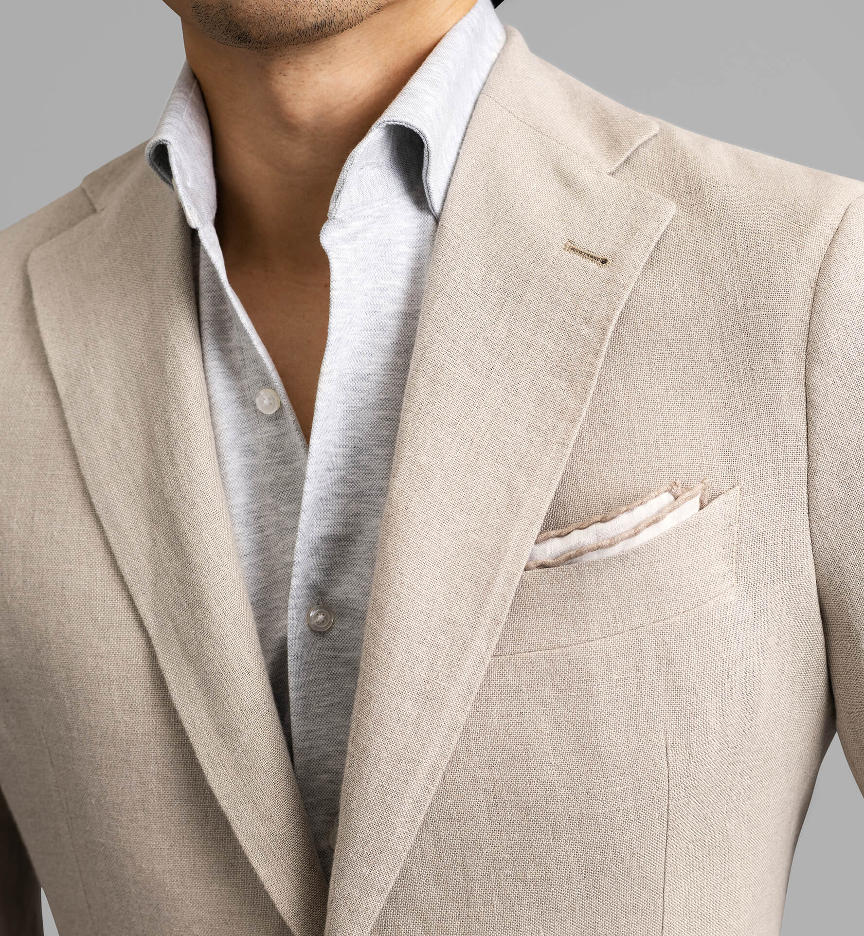 Bedford Natural Brown Irish Linen Jacket - Custom Fit Tailored Clothing