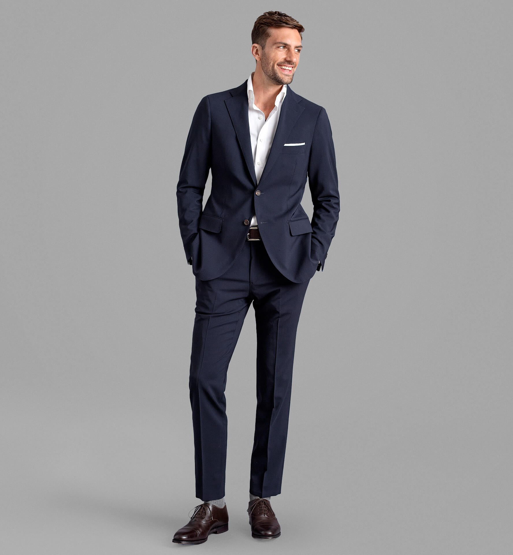 Allen Navy Stretch Wool Suit - Custom Fit Tailored Clothing