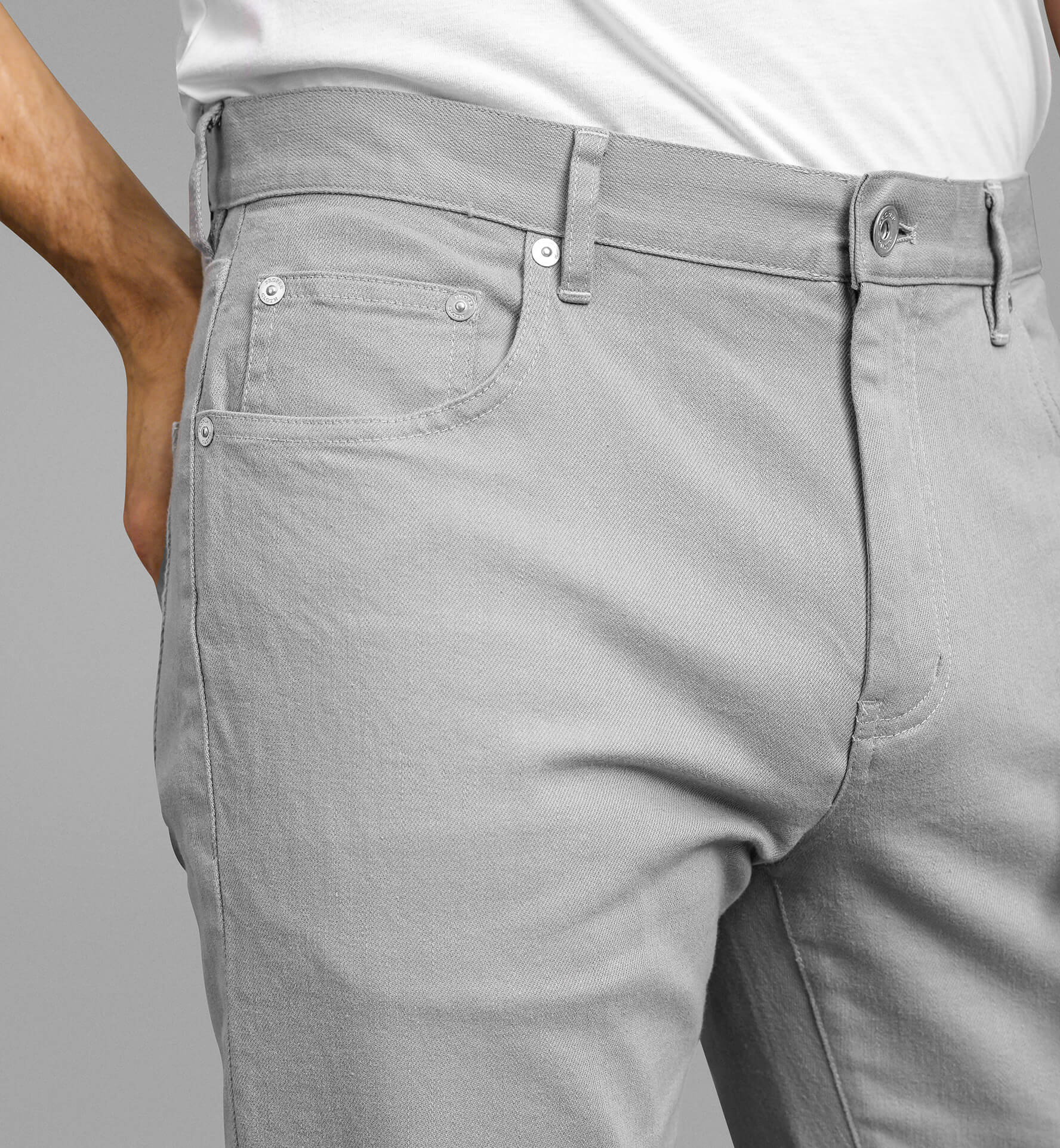 Novara Grey Lightweight Slub 5-Pocket - Custom Fit Pants