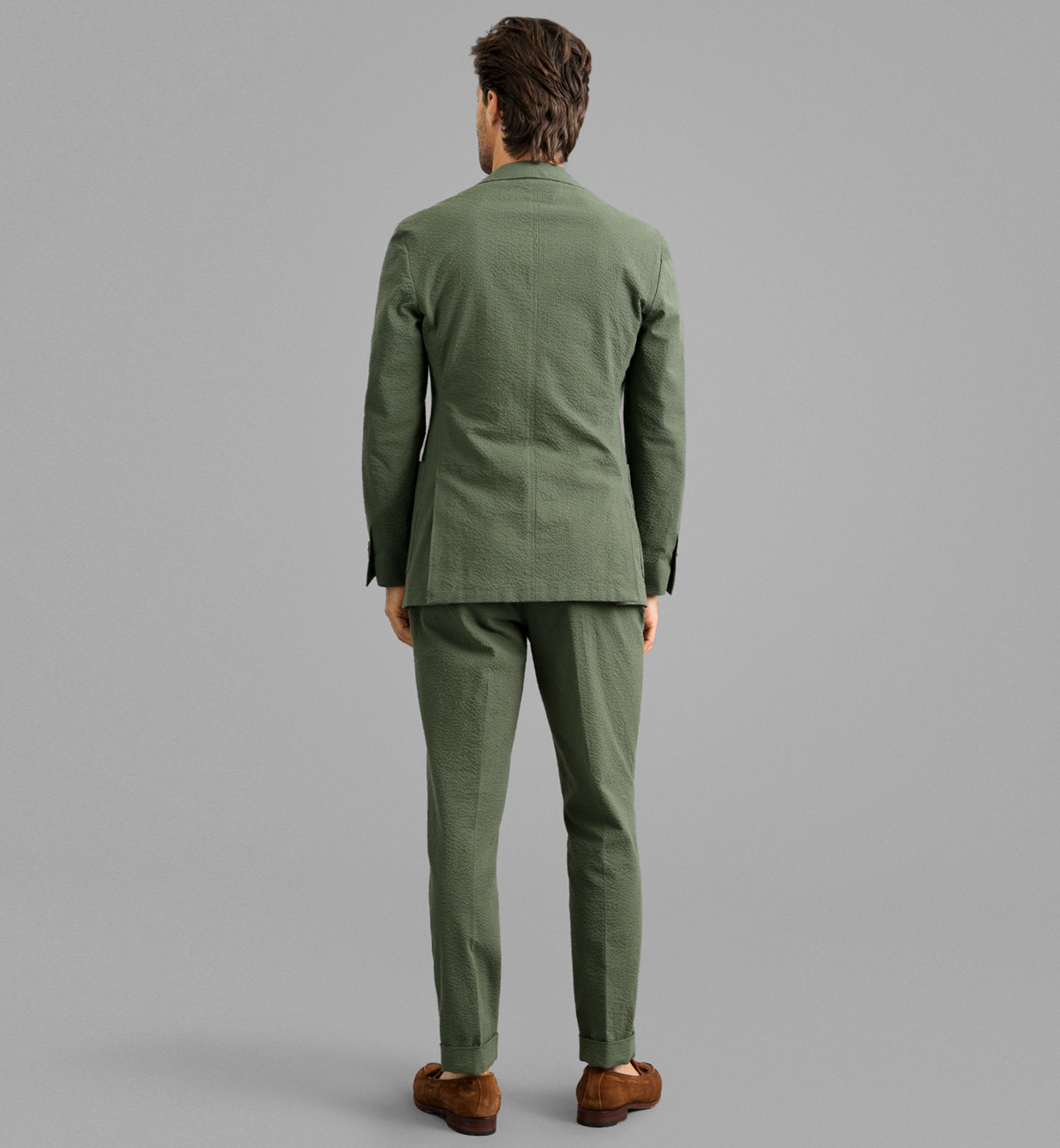 Waverly Fatigue Stretch Seersucker Suit - Custom Fit Tailored Clothing