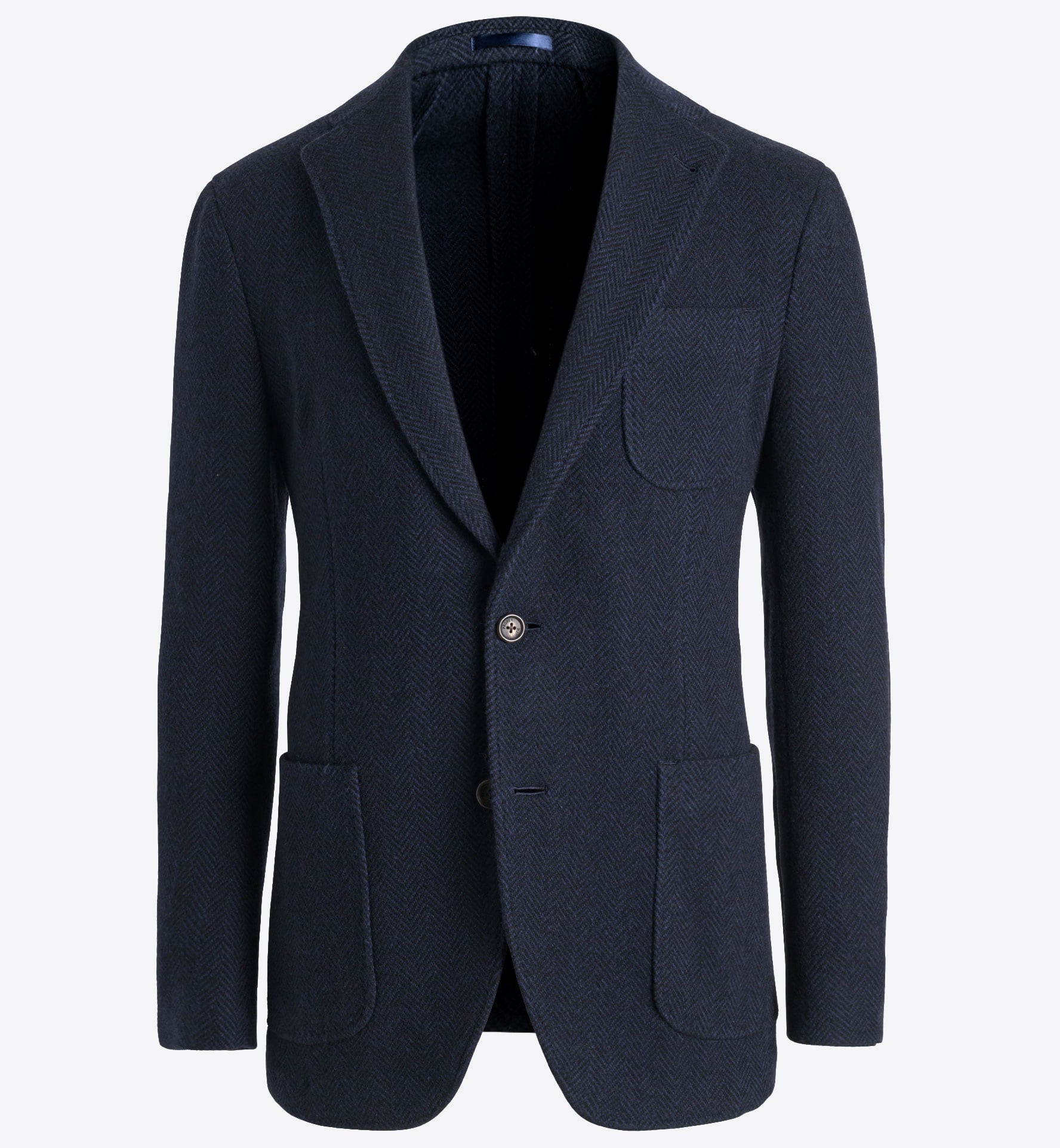 Waverly Navy Herringbone Lambswool Jacket - Custom Fit Tailored Clothing