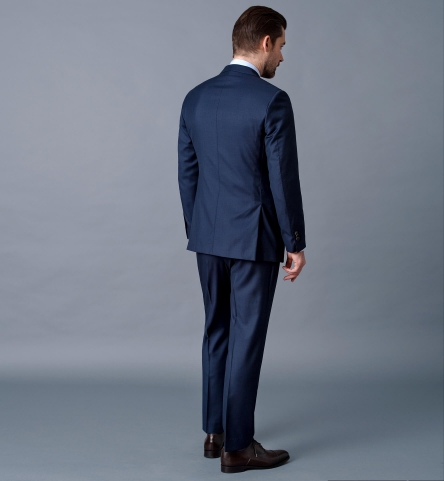 Allen Navy S130s Sharkskin Suit - Custom Fit Tailored Clothing