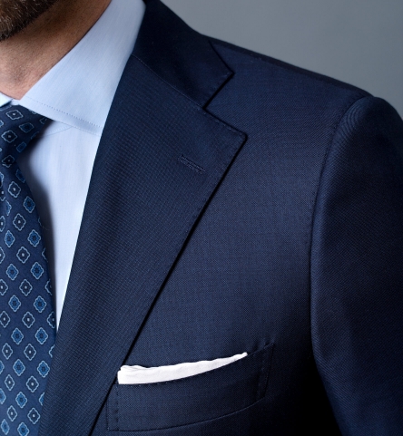 Allen Navy S130s Sharkskin Suit - Custom Fit Tailored Clothing