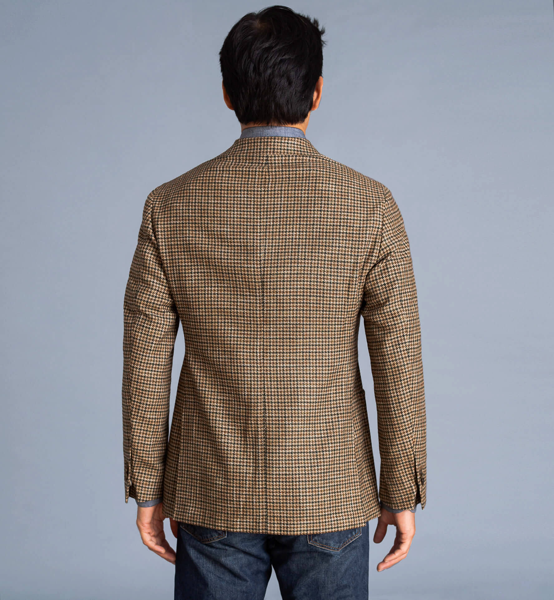 Waverly Brown Gun Check Wool Jacket - Custom Fit Tailored Clothing