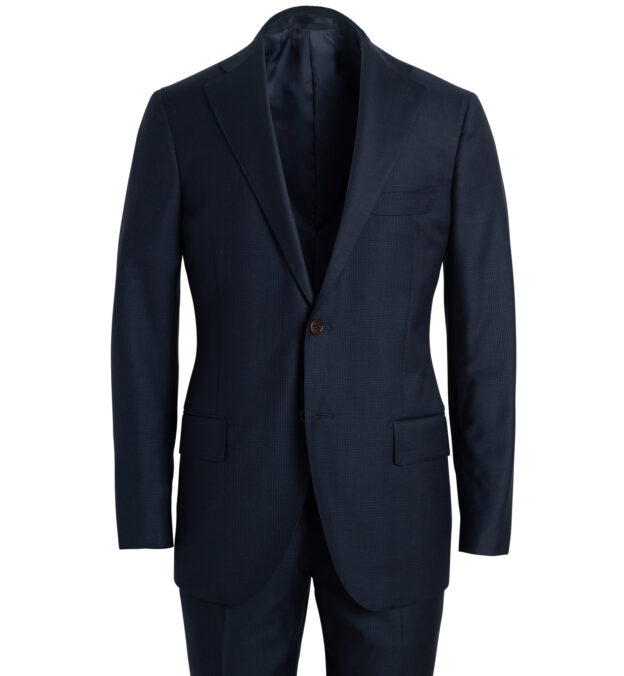 Allen Navy Glen Plaid S110s Wool Suit - Custom Fit Tailored Clothing