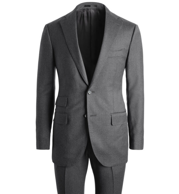 Reda Charcoal Wool Flannel Allen Suit - Custom Fit Tailored Clothing