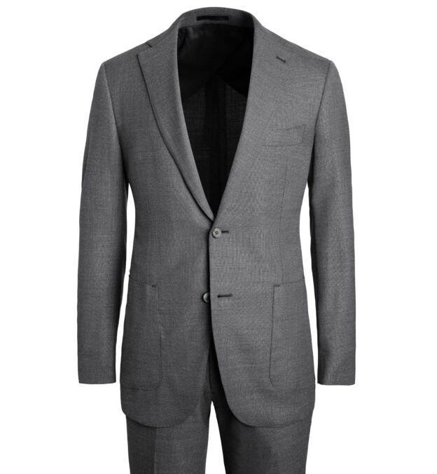 Reda Grey Micro Texture Stretch Bedford Suit - Custom Fit Tailored Clothing