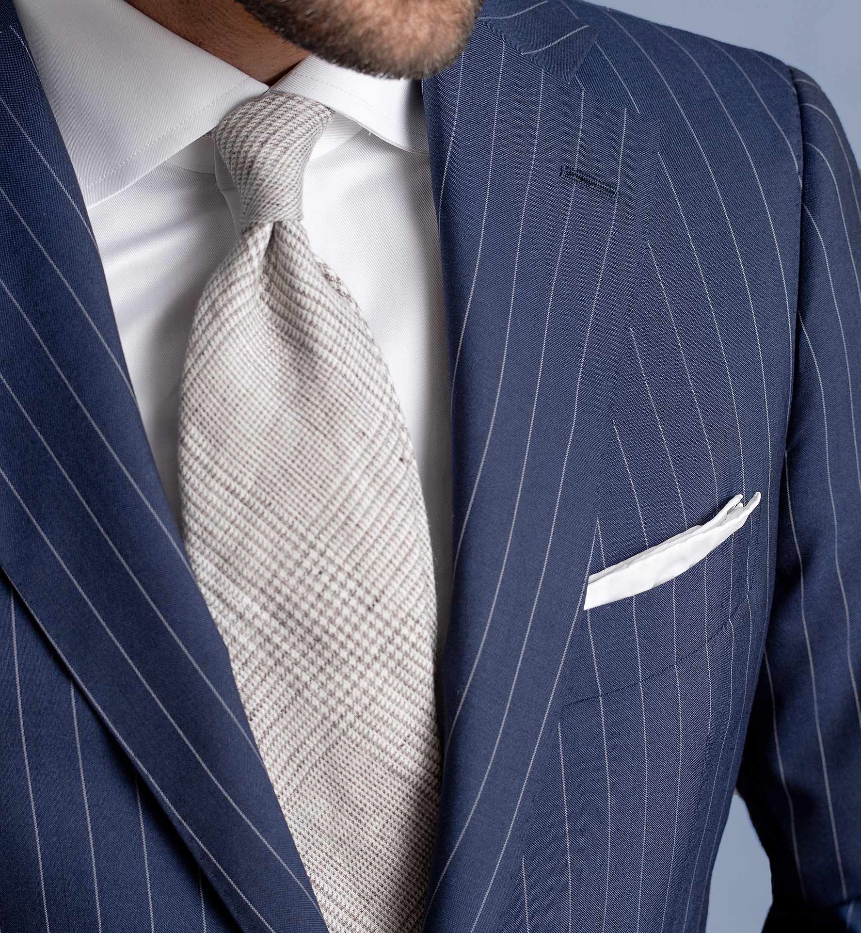 Allen Navy S130s Pinstripe Tropical Wool Suit - Custom Fit Tailored ...