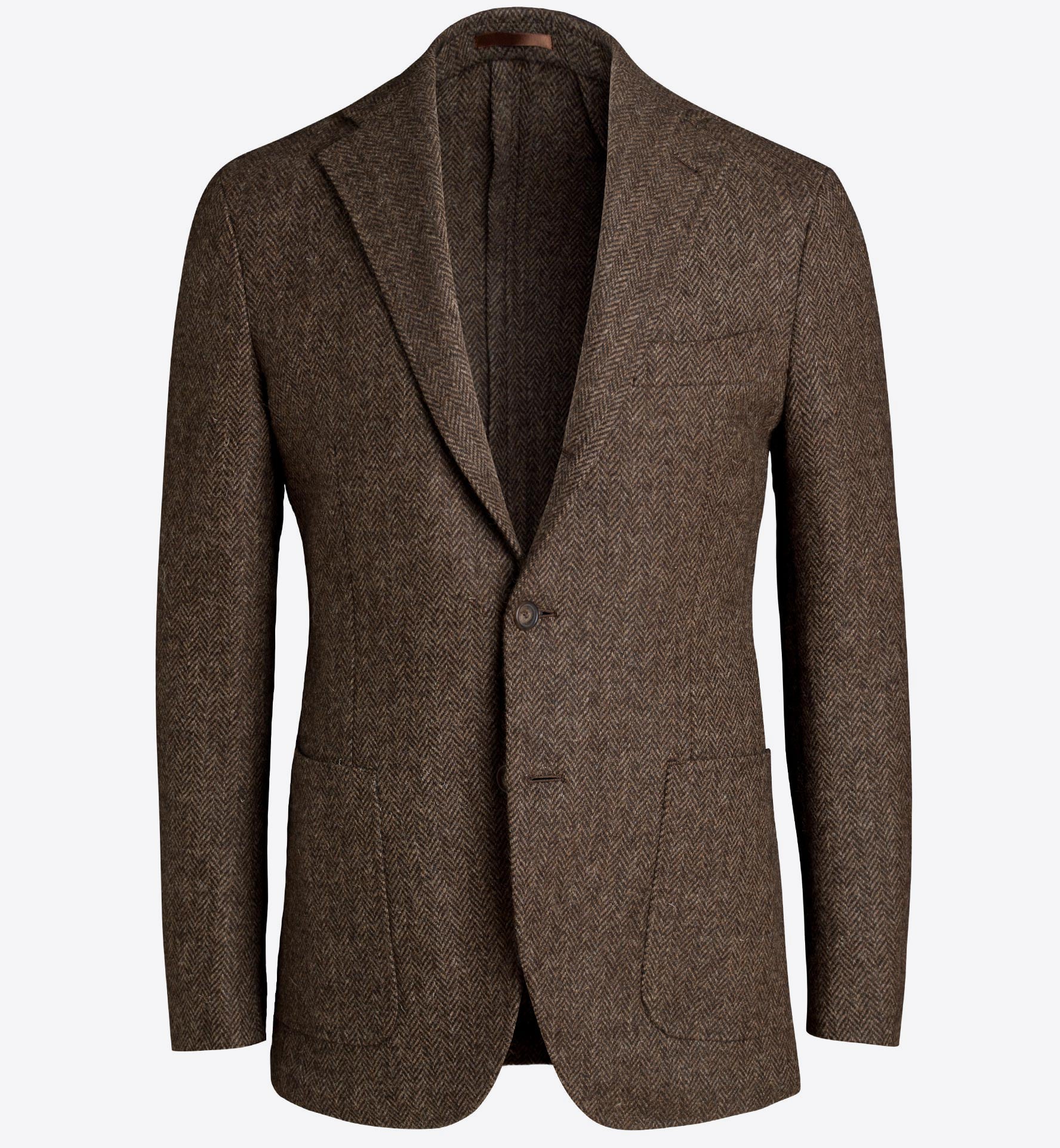 Waverly Brown Herringbone Tweed Jacket - Custom Fit Tailored Clothing