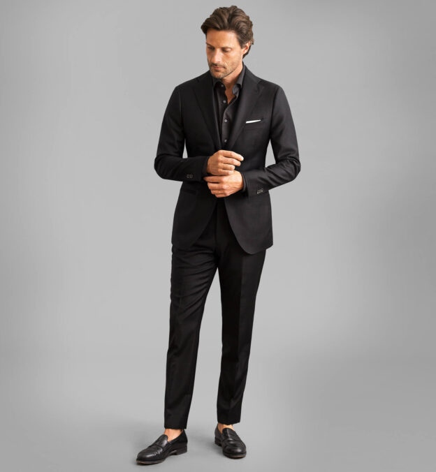 Allen Black Wool Suit - Custom Fit Tailored Clothing