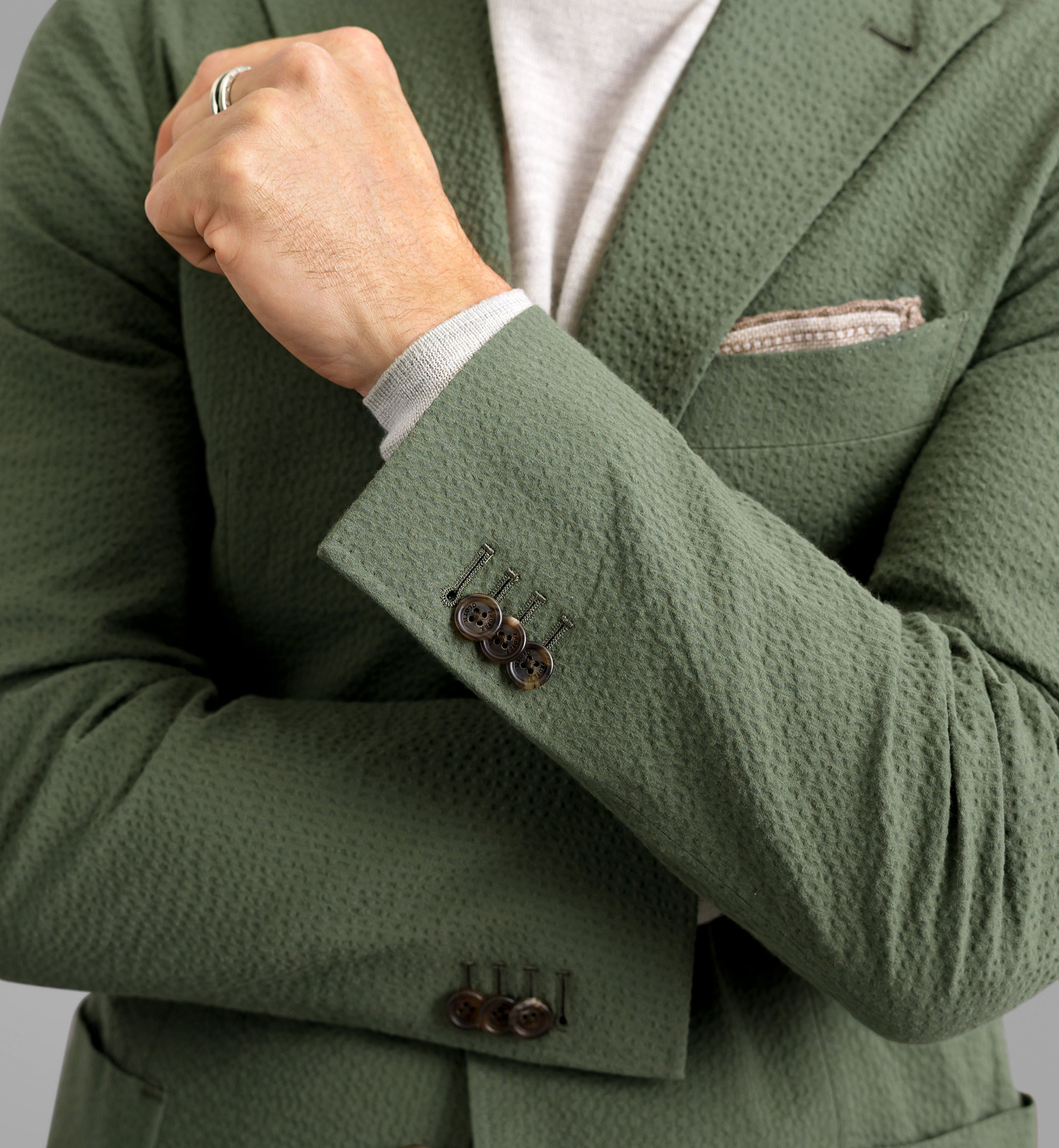 Waverly Fatigue Stretch Seersucker Suit - Custom Fit Tailored Clothing