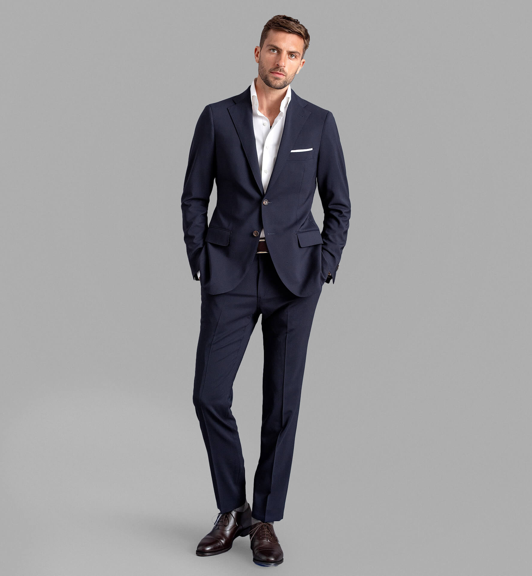 Allen Navy Stretch Wool Suit - Custom Fit Tailored Clothing