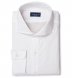 Natural White Cotton Linen Fitted Shirt by Proper Cloth
