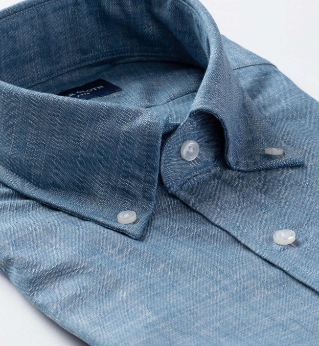 Japanese Light Indigo Slub Chambray Tailor Made Shirt by Proper Cloth
