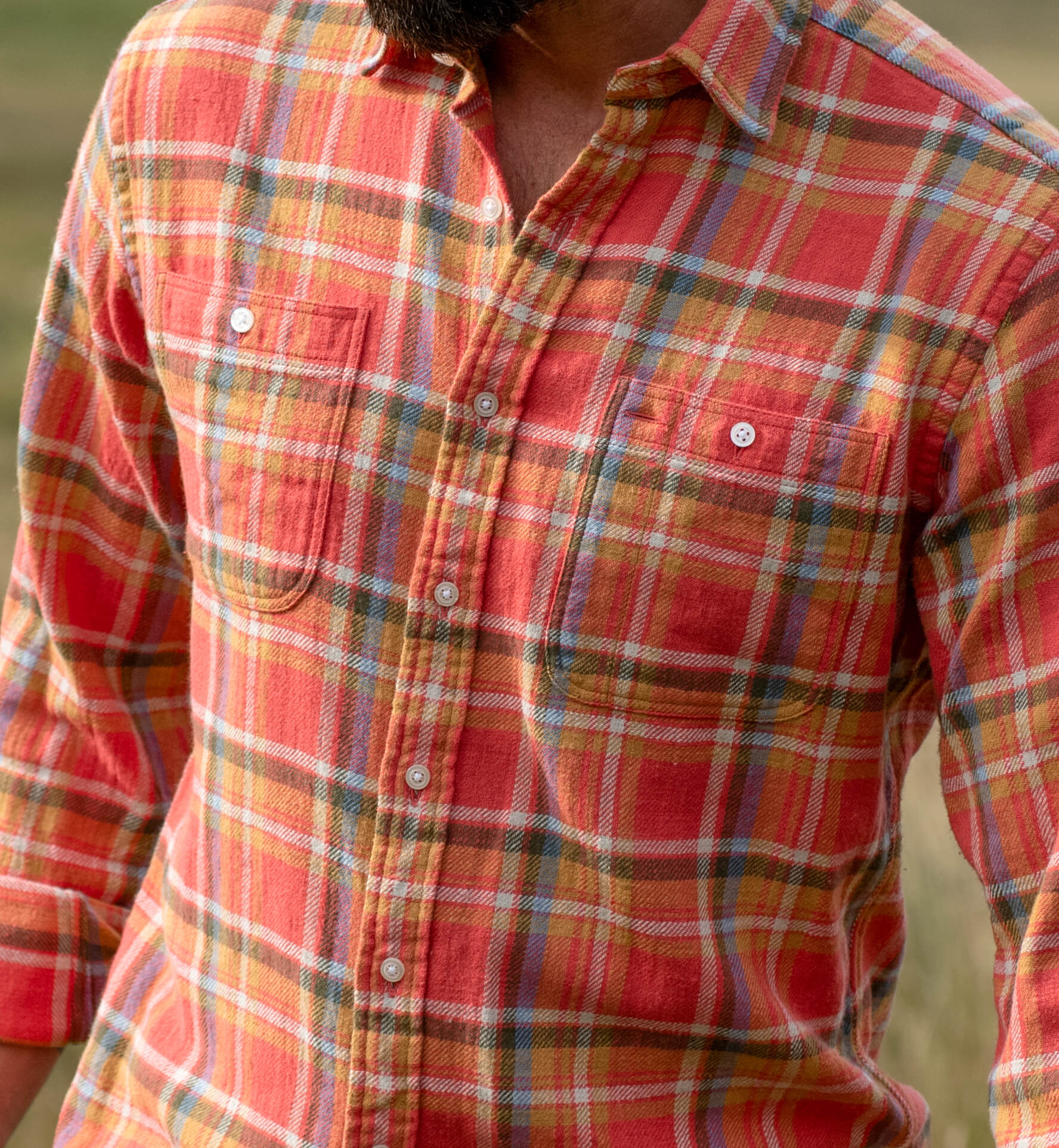 Japanese Washed Persimmon Country Plaid by Proper Cloth