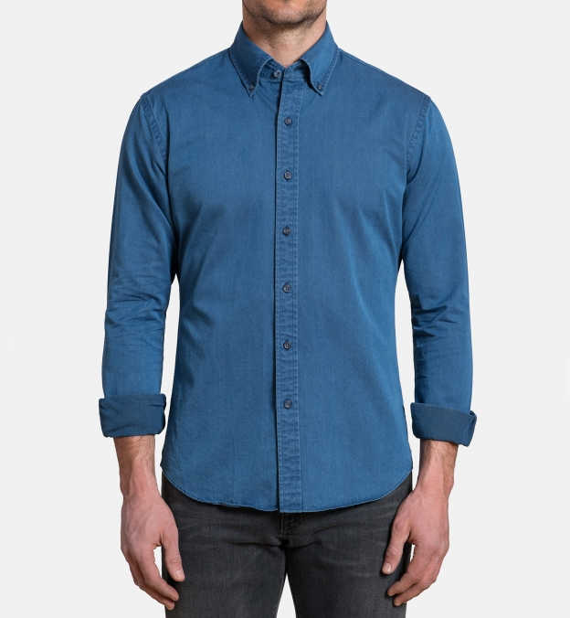 Albiate Washed Slate Blue 60s Denim by Proper Cloth