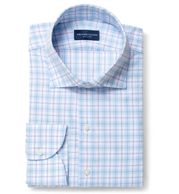 Arezzo Light Blue and Lavender Multi Check Tailor Made Shirt by Proper ...